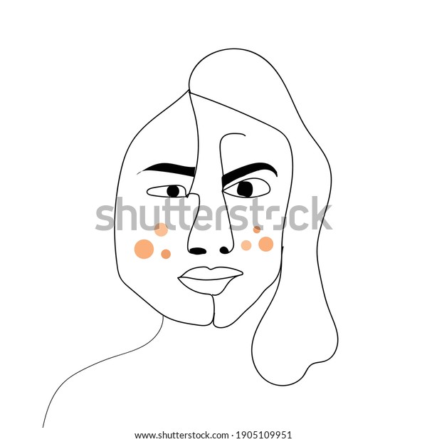 Modern Simple Face Line Art Stock Vector (Royalty Free) 1905109951 ...