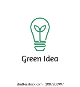 Modern Simple Green Idea Logo Design Stock Vector (Royalty Free) 2087208997