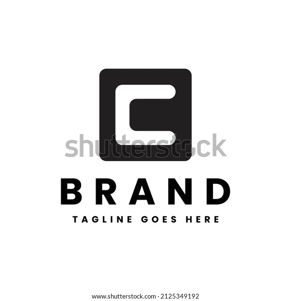 Modern Simple Letter C Square Logo Stock Vector (Royalty Free ...