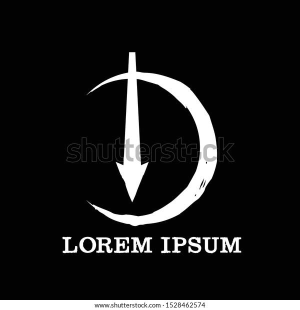 Modern Simple Letter D Crescent Shape Stock Vector (Royalty Free ...