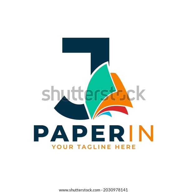 Modern Simple Letter J Paper Logo Stock Vector (Royalty Free ...