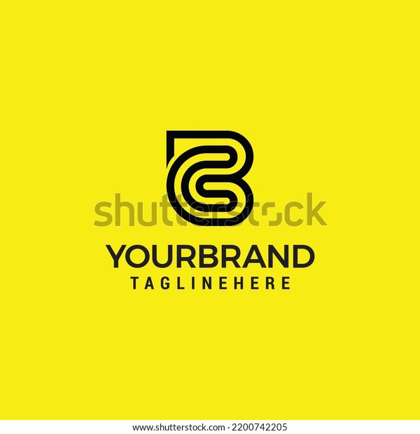 Modern Simple Line Letter B Letter Stock Vector (Royalty Free ...