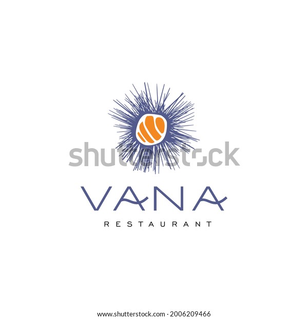 Modern Simple Sea Urchin Vana Logo Stock Vector (Royalty Free ...