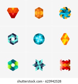 Triangles Symbols Graphic Elements Business Icons Stock Vector (Royalty ...