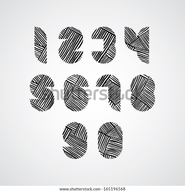 Modern Simple Shaped Stylized Numbers Contemporary Stock Vector ...