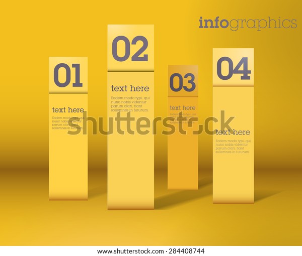 Modern Simple Yellow Infographics Cut Out Stock Vector (Royalty Free ...
