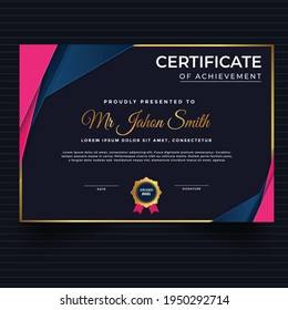 Modern Smart Certificate Achievement Template Premium Stock Vector ...