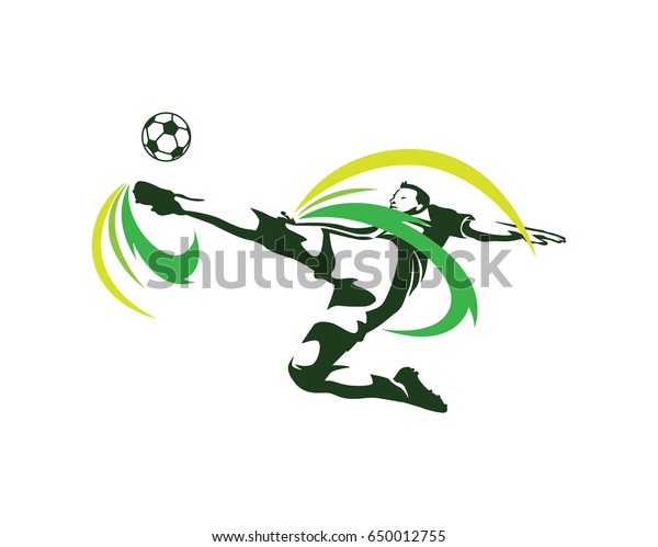 Modern Soccer Player Action Logo Passionate Stock Vector (Royalty Free ...