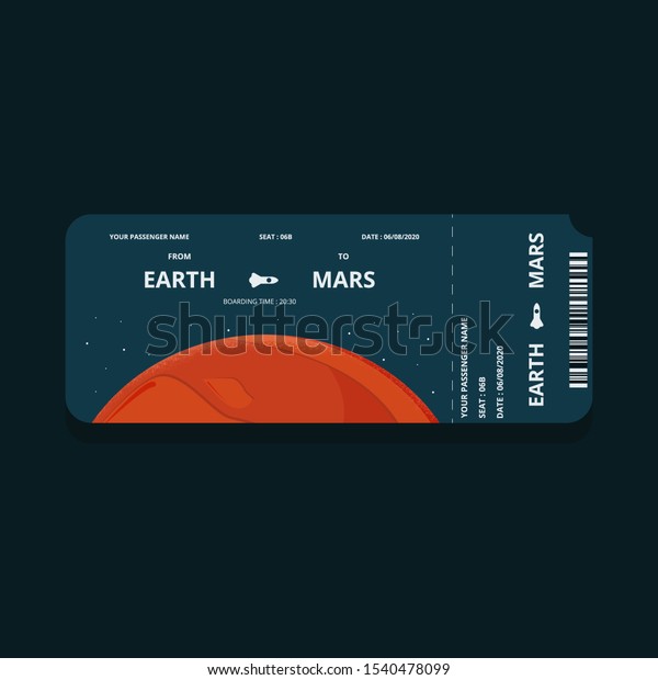 Modern Space Tour Ticket Design Boarding Stock Vector (Royalty Free ...