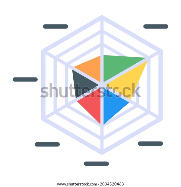 Modern Spider Chart Infographic Flat Icon Stock Vector (Royalty Free ...