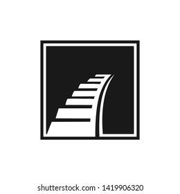 Modern Stairs Negative Space Logo Icon Stock Vector (Royalty Free ...