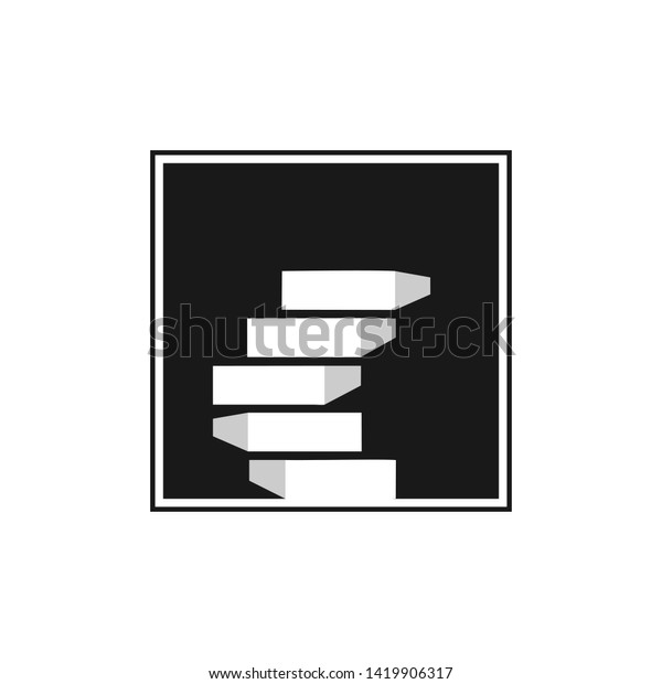 Modern Stairs Negative Space Logo Icon Stock Vector (Royalty Free ...