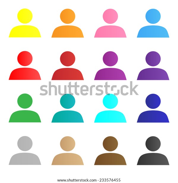 Modern Style Icon People Different Color Stock Vector (Royalty Free ...