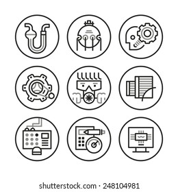 Modern Style Icons Different Engineering Disciplines: เวกเตอร์สต็อก ...