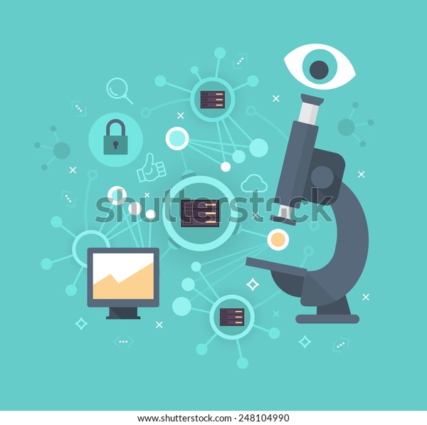 Modern Style Illustration Concept Network Database Stock Vector ...