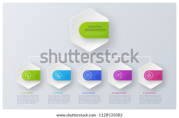 Modern Style Structure Chart Infographic Design Stock Vector (Royalty ...