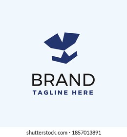 Modern Stylized Box Negative Space Logo Stock Vector (Royalty Free ...