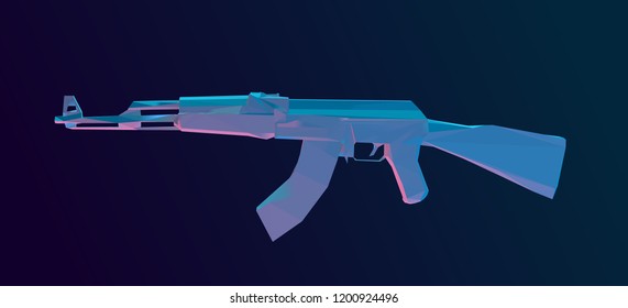 Modern Submachine Kalashnikov Ak47 Vector Illustration Stock Vector ...