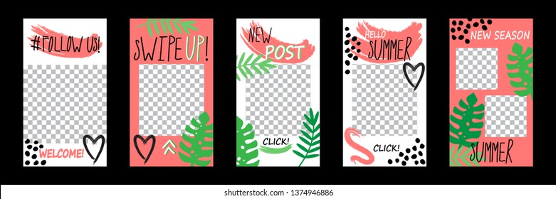 Modern Summer Vertical Background Template Stock Vector (Royalty Free ...