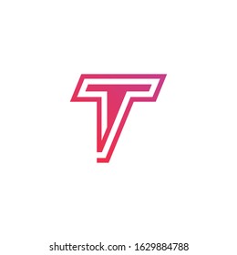 Letter T Line Logo Design Element Stock Vector (Royalty Free) 553768534