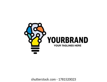 Digital Bulb Idea Logo Template Design Stock Vector (Royalty Free ...