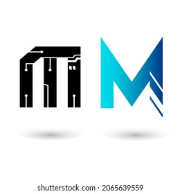 Modern Technology Letter M Vector Design Stock Vector (Royalty Free ...