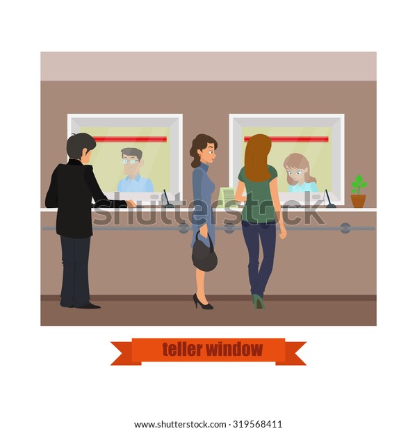 Modern Technology Teller Window Bank Sales Stock Vector (Royalty Free ...