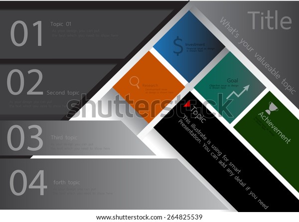 Modern Template One Page Presentation Stock Vector (Royalty Free ...