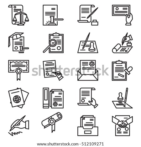 Modern Thin Line Icons Set Legal Stock Vector (Royalty Free) 512109271 ...