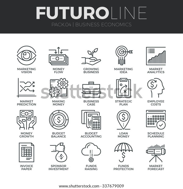 Modern Thin Line Icons Set Business 스톡 벡터(로열티 프리) 337679009