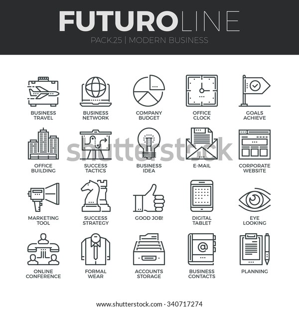 Modern Thin Line Icons Set Doing Stock Vector (Royalty Free) 340717274 ...
