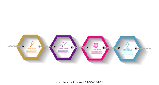 Modern Timeline Infographic Template Chain Concept Stock Vector ...
