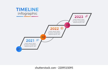 Modern Timeline Three Steps Infographics Design Stock Vector (Royalty ...