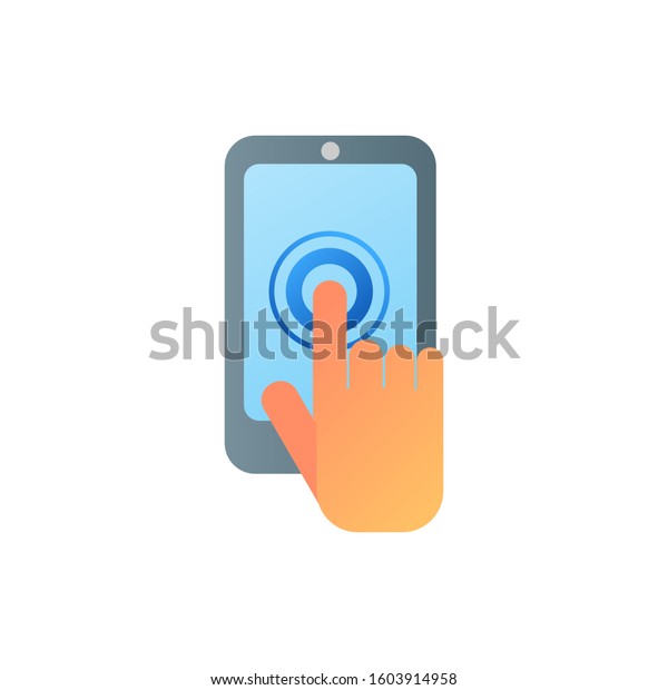 Modern Touch Screen Phone Icon Illustration Stock Vector (Royalty Free ...