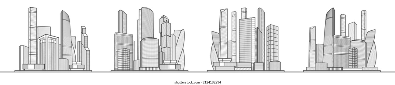 Modern Town Urban City Complex Business Stock Vector (Royalty Free ...
