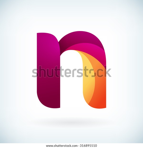 Modern Twisted Letter N Icon Design Stock Vector (Royalty Free ...