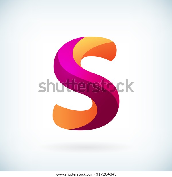 Modern Twisted Letter S Icon Design Stock Vector (Royalty Free) 317204843