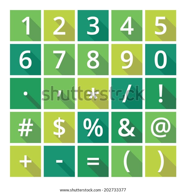Modern Typography Flat Numbers Symbols Design Stock Vector (Royalty ...
