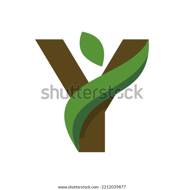 Modern Unique Creative Letter Y Leaf Stock Vector (Royalty Free ...