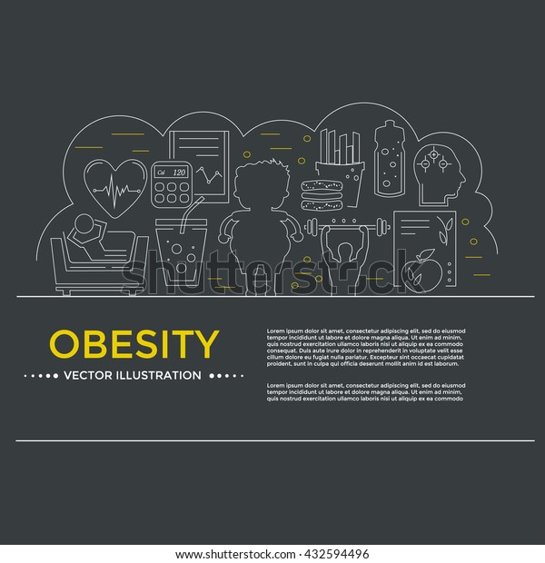 Modern Unique Design Obesity Flyer Banner Stock Vector (Royalty Free ...