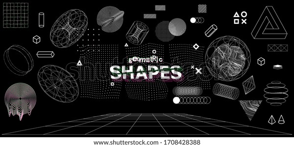 Modern Universal Trendy Geometric Shapes 3d Stock Vector (Royalty Free ...
