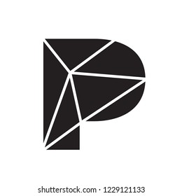Modern Uppercase Bold P Letter Line Stock Vector (Royalty Free ...
