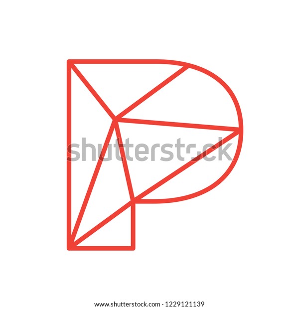 Modern Uppercase Bold P Letter Line Stock Vector (Royalty Free) 1229121139