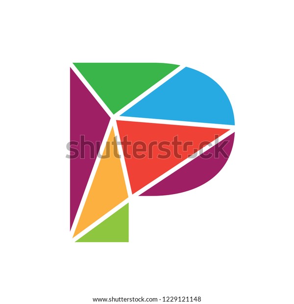 Modern Uppercase Bold P Letter Line Stock Vector (Royalty Free ...