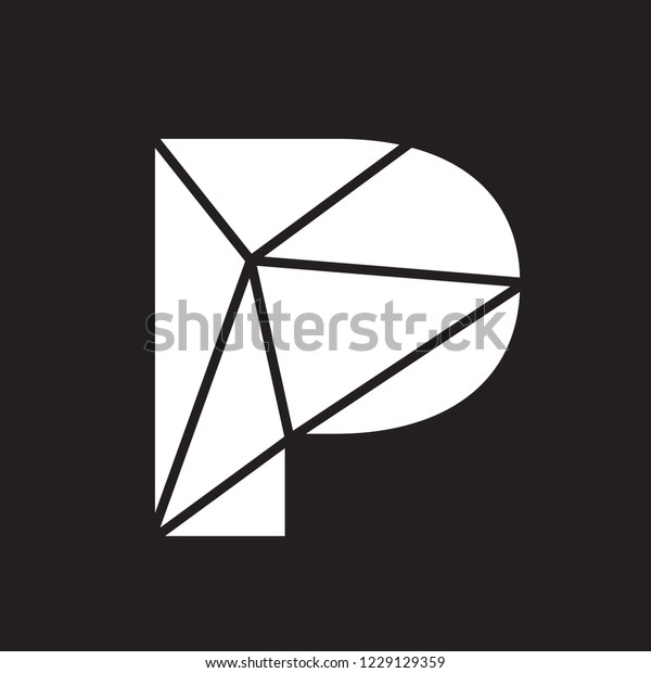 Modern Uppercase Bold P Letter Line Stock Vector (Royalty Free ...