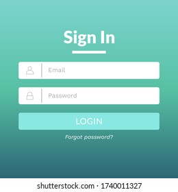 Flat User Login Form Menu Page Stock Vector (Royalty Free) 1736828972 ...