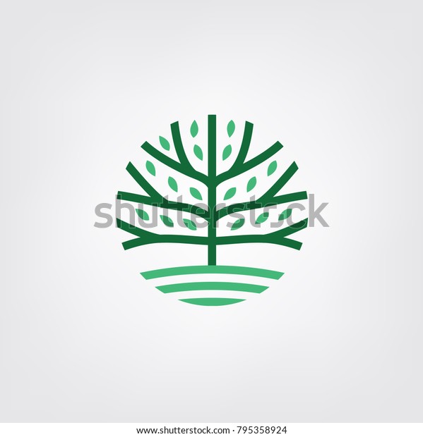 Modern Vector Geometric Tree Logo Stock Vector (Royalty Free) 795358924 ...