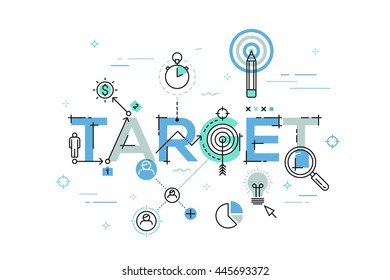 Modern Vector Illustration Concept Word Target Stock Vector (Royalty ...