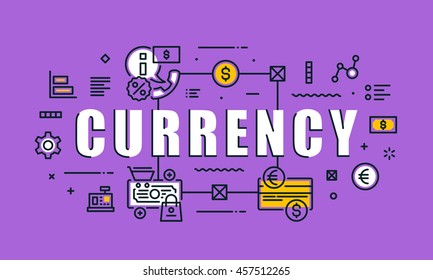Modern Vector Illustration Concept Word Currency Stock Vector (Royalty ...