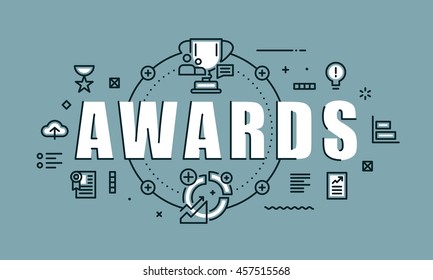 Modern Vector Illustration Concept Word Awards Stock Vector (Royalty ...